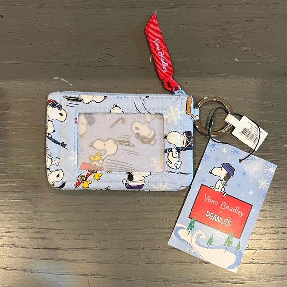 Vera Bradley | Accessories | Nwt Vera Bradley Peanuts Ski Jump Snoopy Zip Id Case | Poshmark